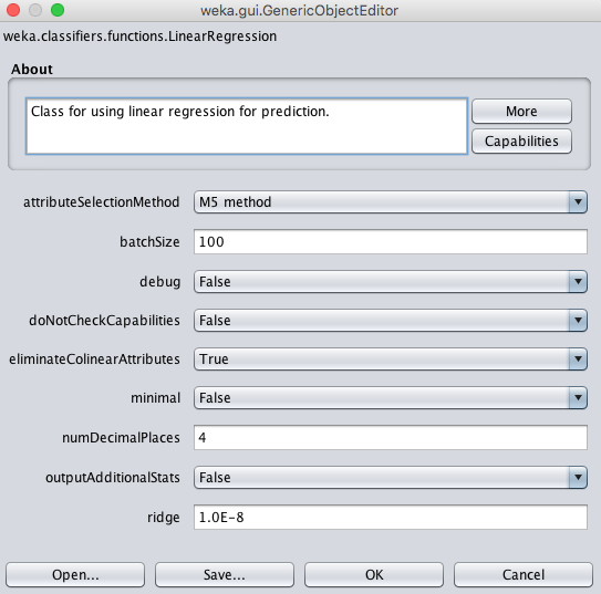 Regression Machine Learning Algorithms in Weka